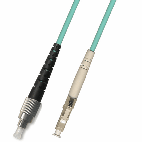 12M FC-LC Simplex Multimode Fiber Optic Cable 50/125 10 Gigabit Plenum ...