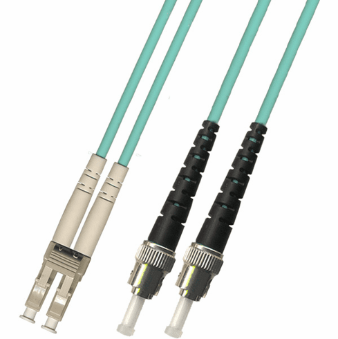 12M LC-ST Duplex Multimode Fiber Optic Cable 50/125 10 Gigabit Plenum ...