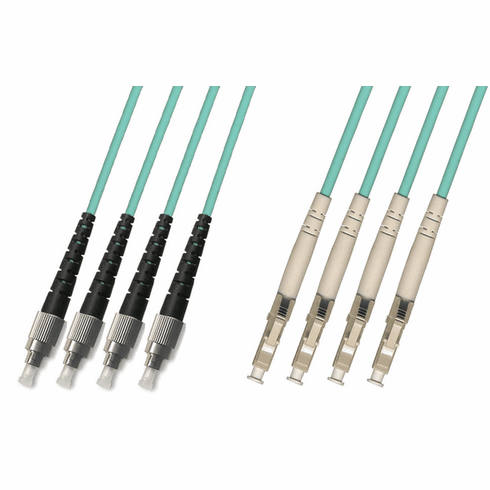 500M FC-LC Multimode Fiber Optic Cable 50/125 10 Gigabit 4 Strand (10G ...