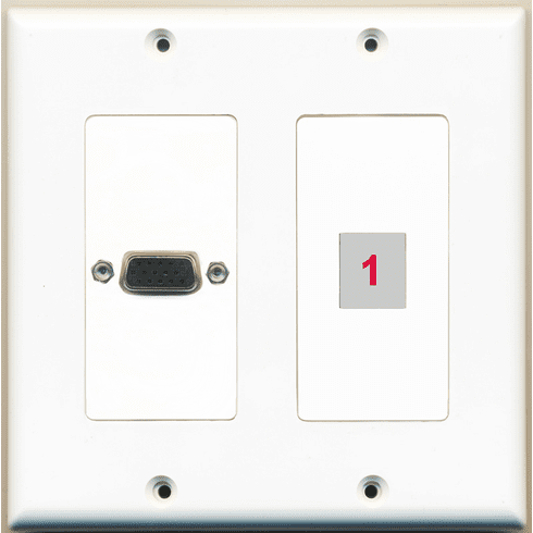 Custom 2 Gang Wall Plate with 1 SVGA and 1 Keystone Port – Ultra Spec Store