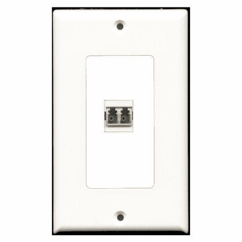 RiteAV - 1 Port LC Fiber Multimode Duplex Port Wall Plate Decora White ...