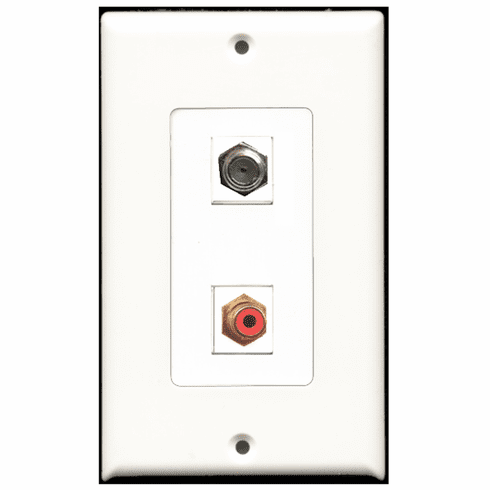 RiteAV - 1 Port RCA Red - 1 Port Coax Port Cable TV F Type Wall Plate ...