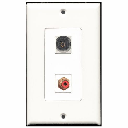 RiteAV - 1 Port RCA Red - 1 Port Toslink Digital Audio Wall Plate Deco ...