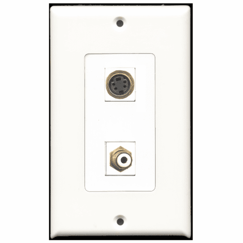 RiteAV - 1 Port RCA White 1 Port S-Video Wall Plate Decora White ...