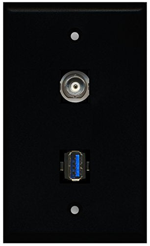 RiteAV - Black 1 Port BNC 1 Port USB 3.0 Wall Plate – Ultra Spec Store