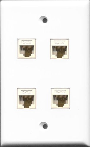 RiteAV - 4 Port Cat6 Ethernet Wall Plate - White – Ultra Spec Store