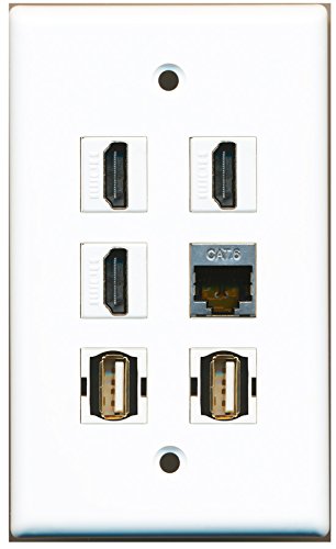 RiteAV - 3 HDMI 2 Port USB A-A 1 Port Shielded Cat6 Ethernet Wall Plat – Ultra Spec Store